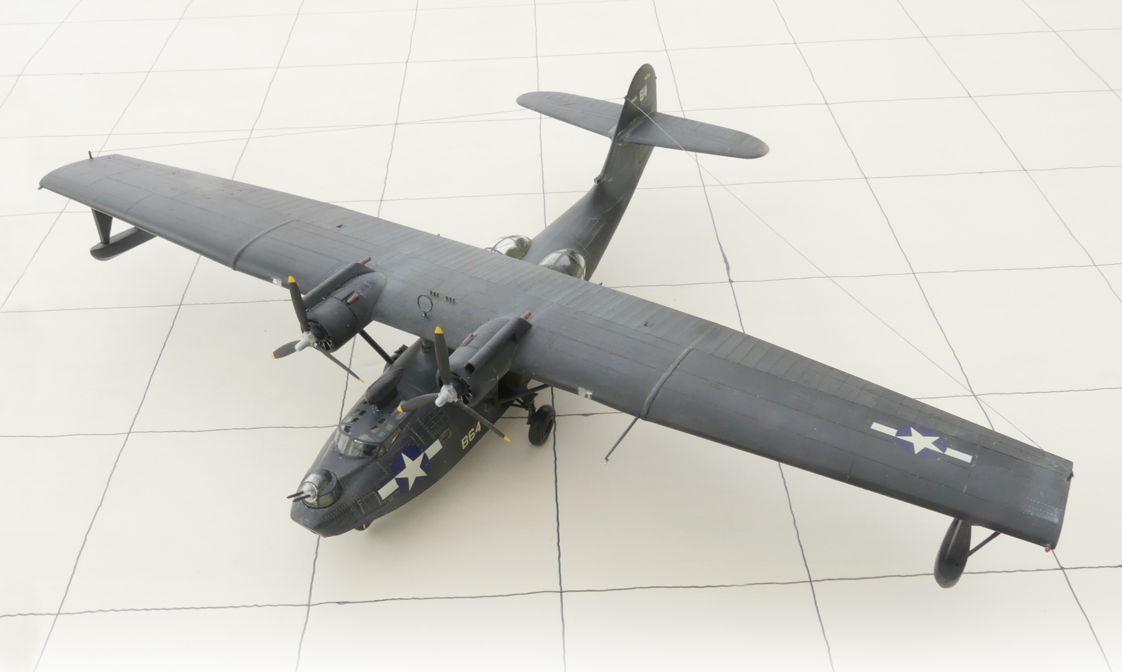 Easy techniques for painting an interesting black scheme on a PBY-5A ...