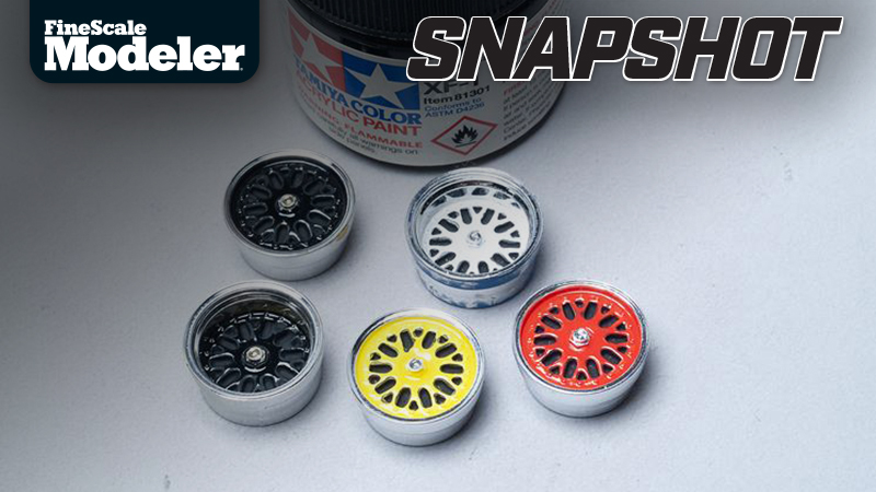Paint two tone chrome wheels with black recesses | FineScale Modeler ...