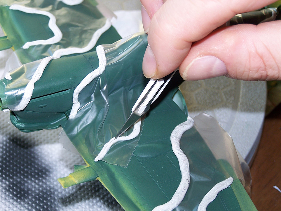Sticky tack + clear plastic = easy mask | Finescale Modeler Magazine