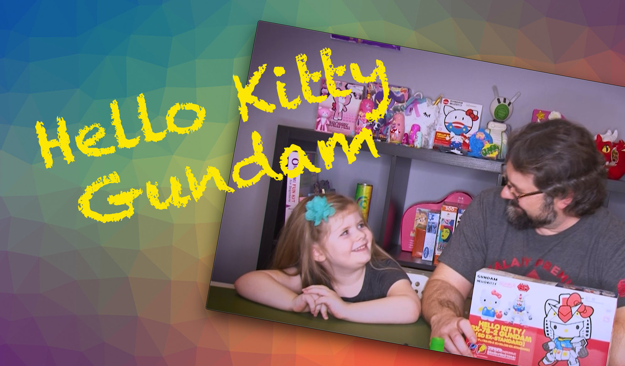 Building Models with ShuShu kid builds Bandai Hello Kitty Gundam figure ...